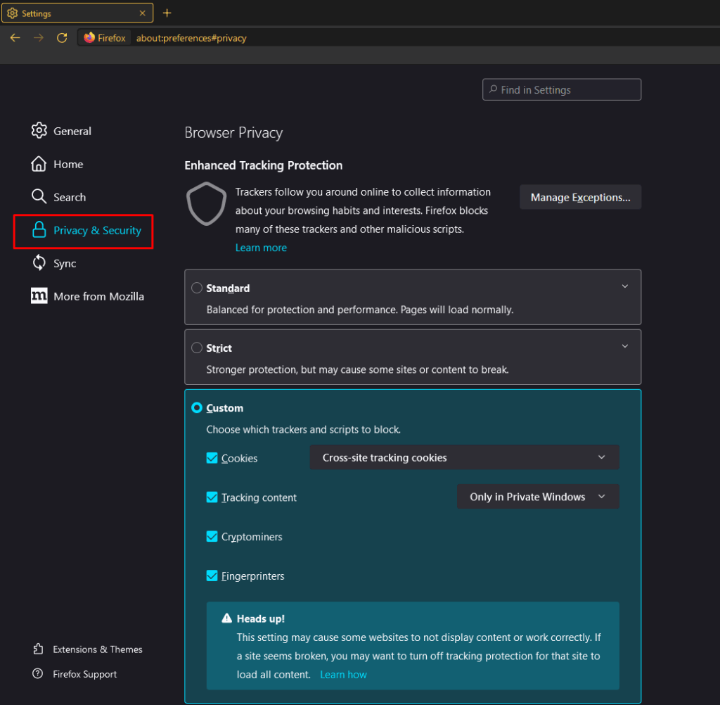 Firefox Browser Privacy – Crazy Egg Support