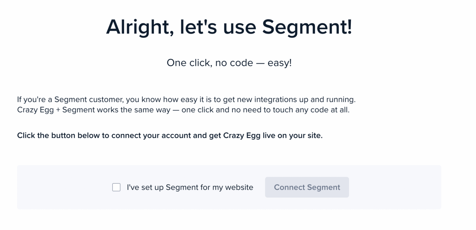 Segment Installation Guide – Crazy Egg Support