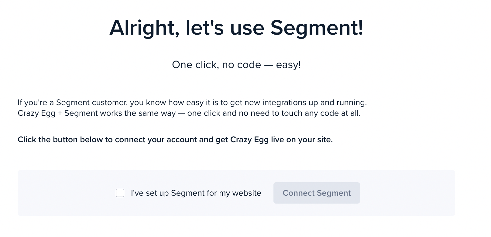 Segment Installation Guide – Crazy Egg Support